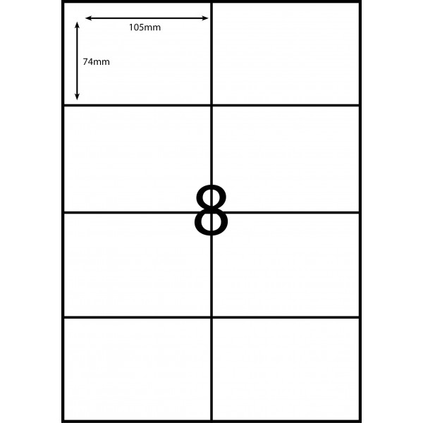 Labels On Sheets 8 Labels Per Sheet 105mm X 74mm